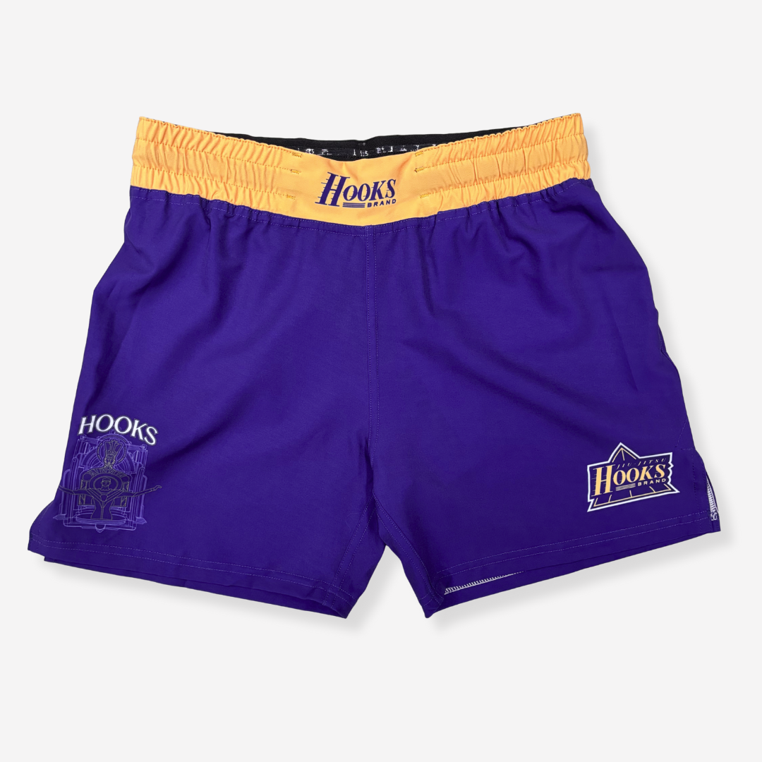 Hooks Fight Shorts | Lakers Inspired BJJ Shorts | No-Gi Shorts